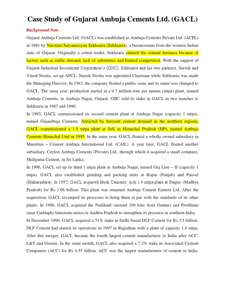 Gujarat Ambuja Case Study of MCS | PDF | Coal | Oil Tanker