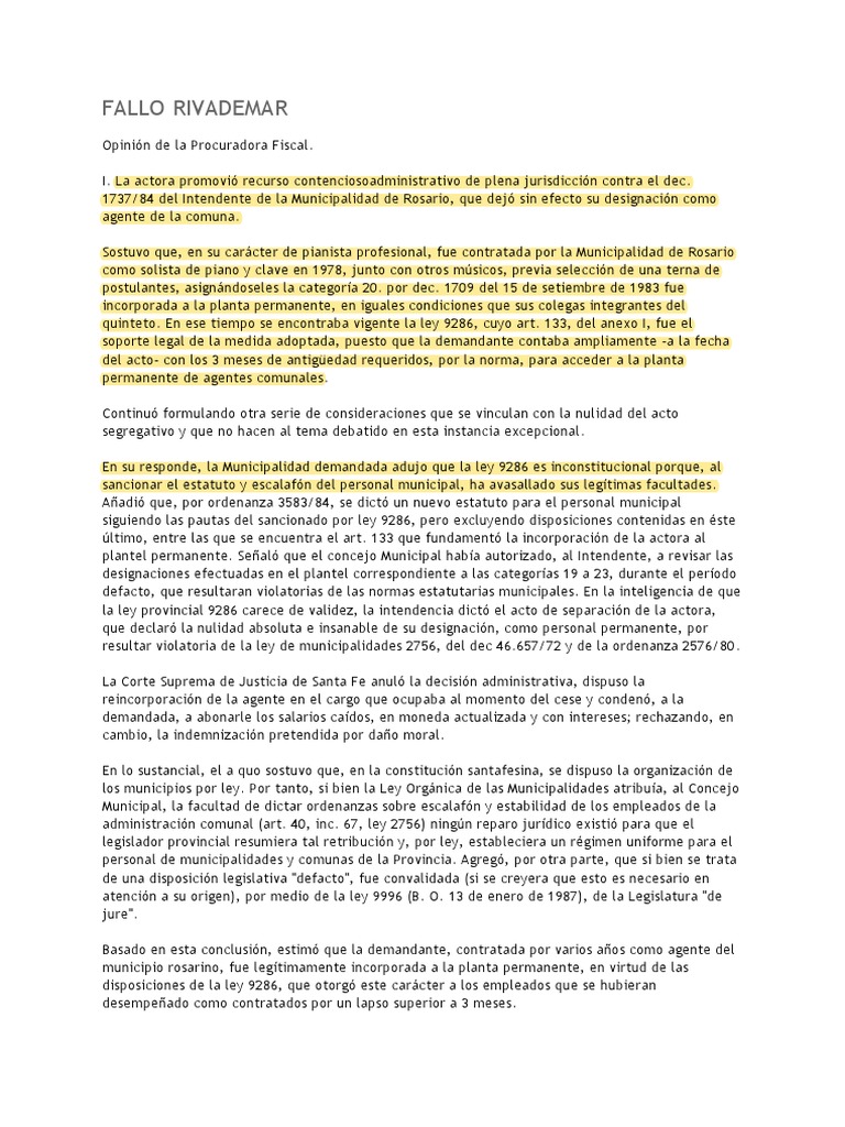 Fallo Rivademar | PDF