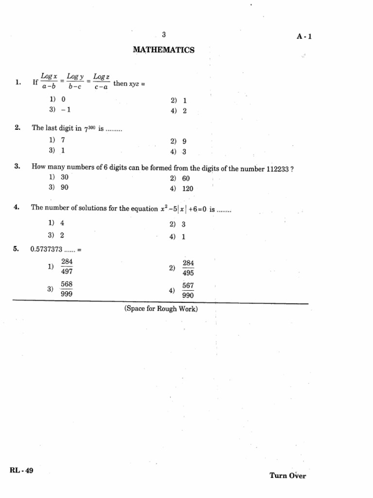 2019 Comedk Maths Paper | PDF