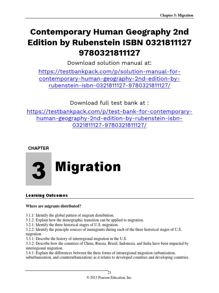 Contemporary Human Geography 2nd Edition Rubenstein Solutions Manua 1 | PDF