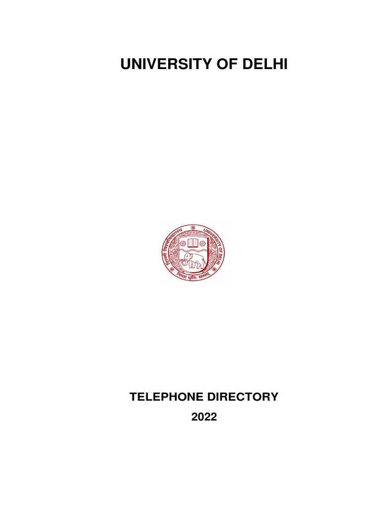 University of Delhi Telephone Directory 2022 | PDF