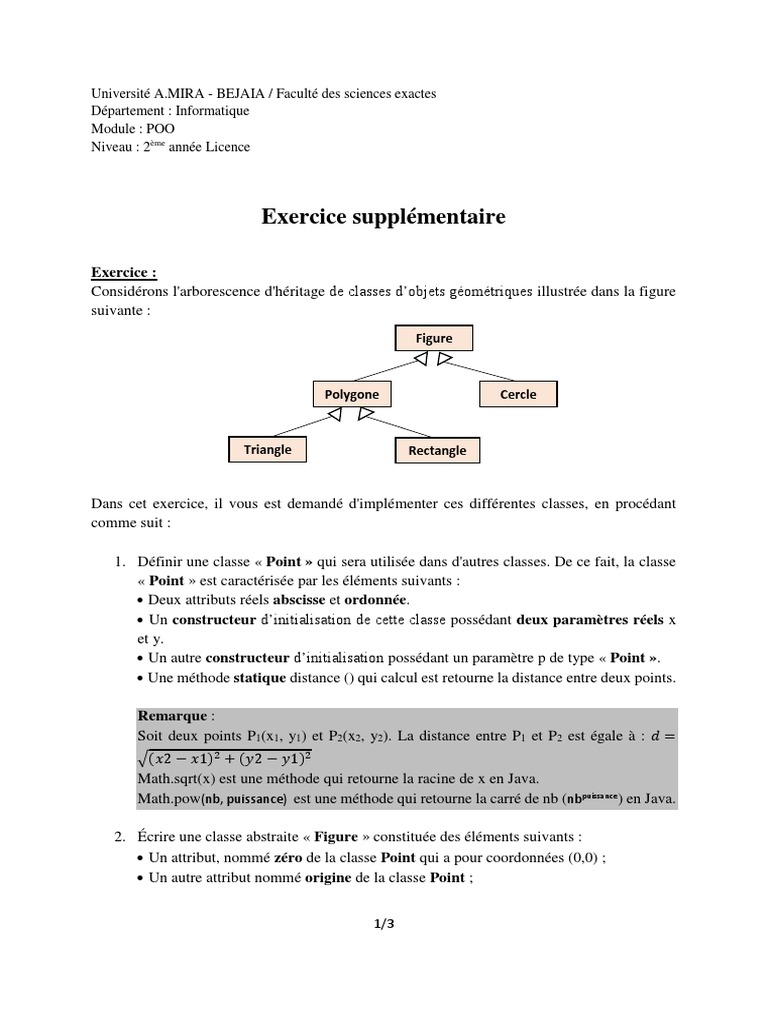 Exercice sur les Polygones en POO | PDF | Polygone | Cercle