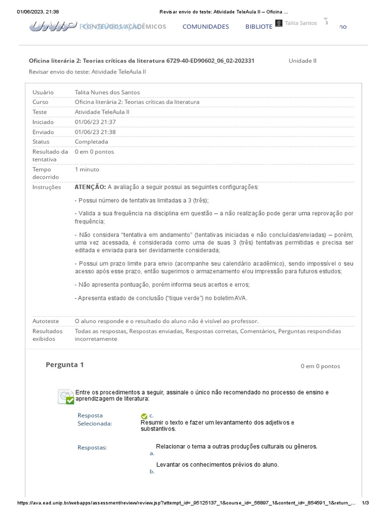 Atividade TeleAula II - Oficina 2 | PDF