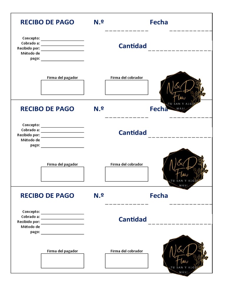 Plantilla de Recibo de Pago para Rellenar | PDF