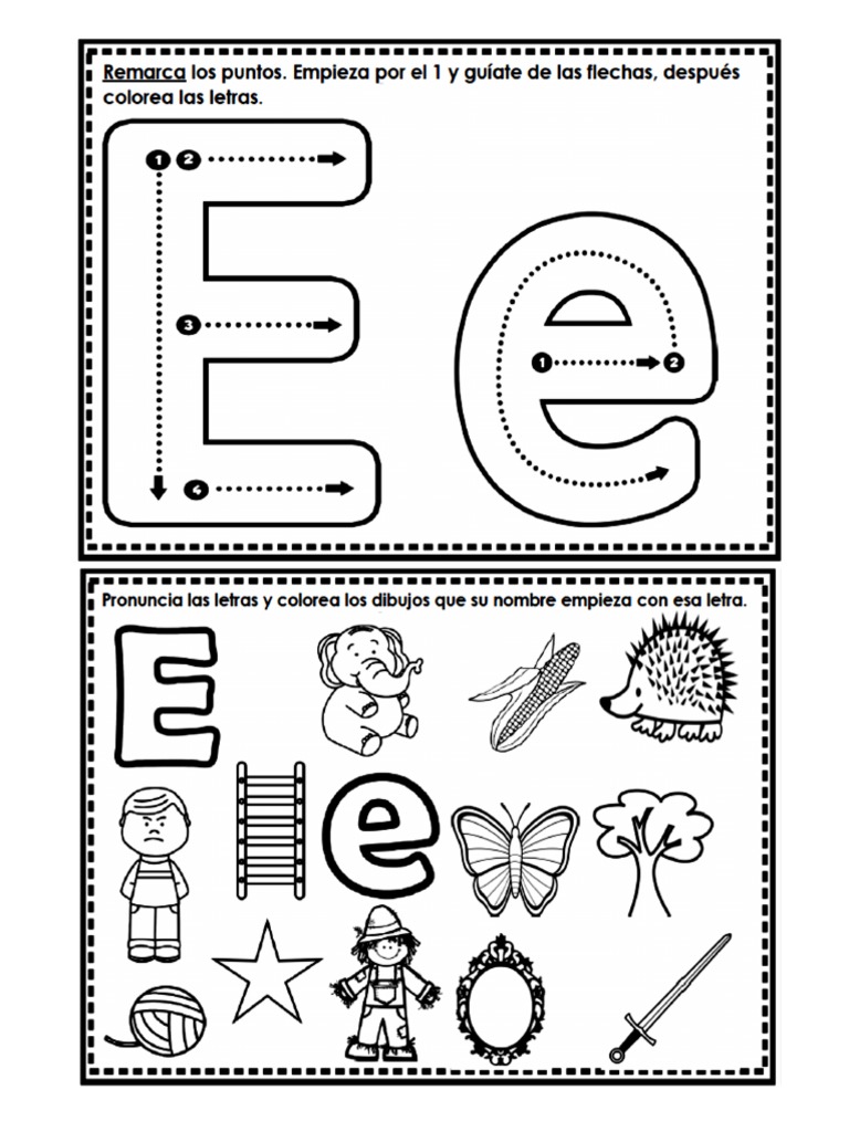 Actividades para la Vocal E en Preescolar | PDF