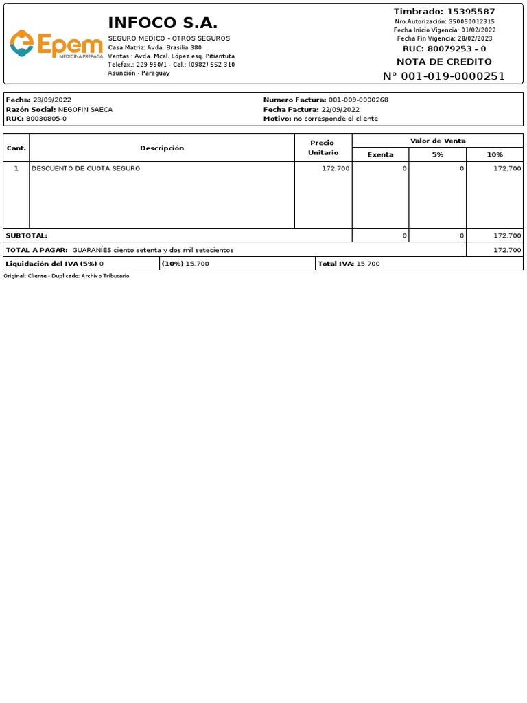 nota de credito | PDF | Contabilidad