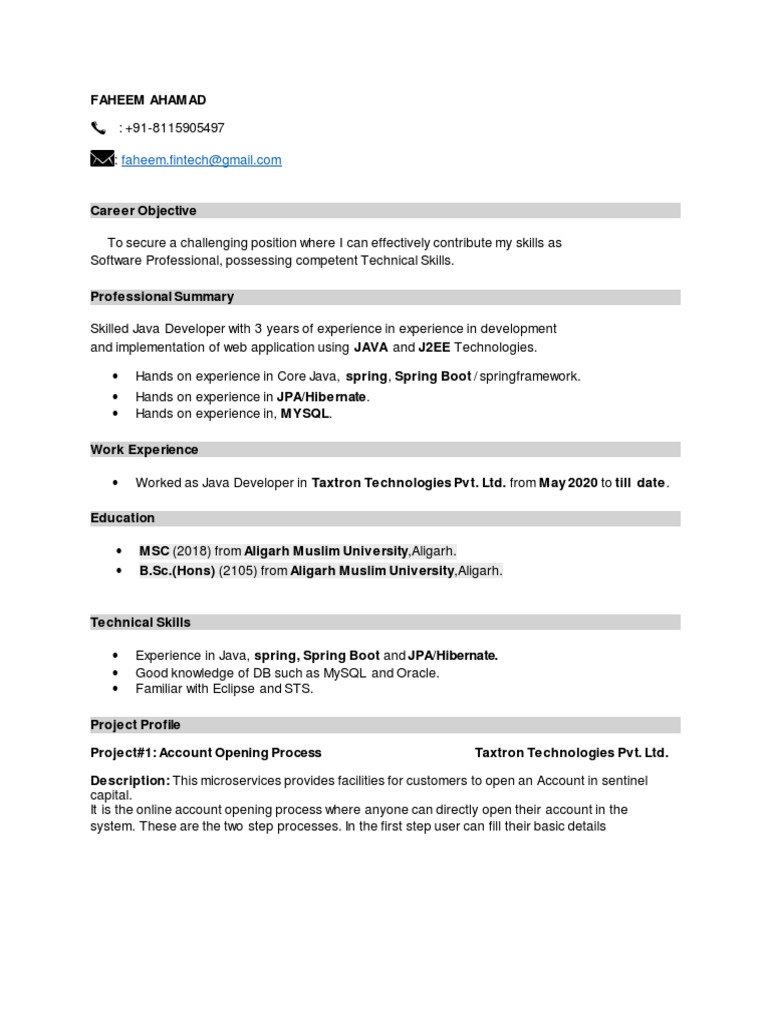 FaheemAhmad 1 | PDF | Spring Framework | Java (Programming Language)