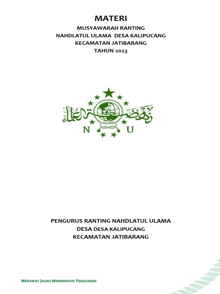 Materi Musyawarah Ranting NU - 2023 - JTB | PDF