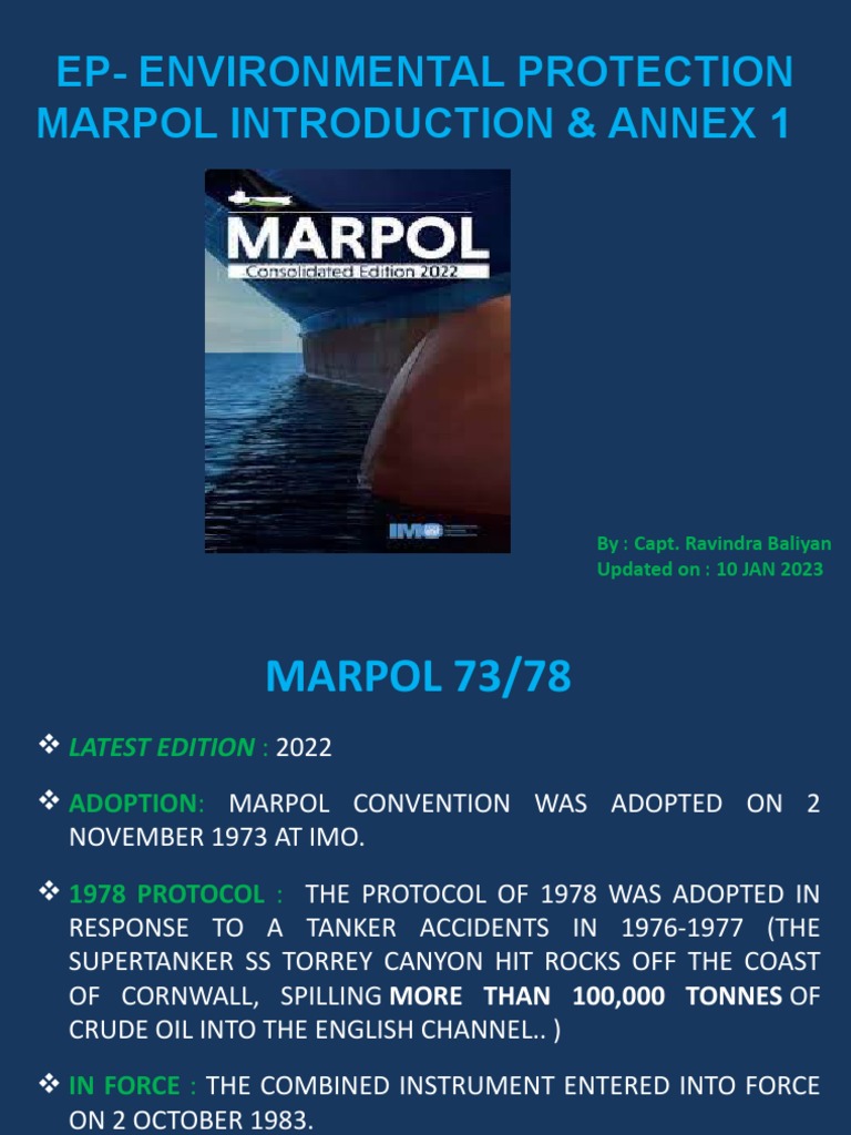 Marpol Annnex 1 | PDF | Oil Tanker | Water Transport