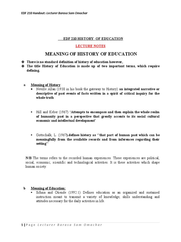 Edf 210 History of Education-1-1 | PDF | Sparta | Canaan