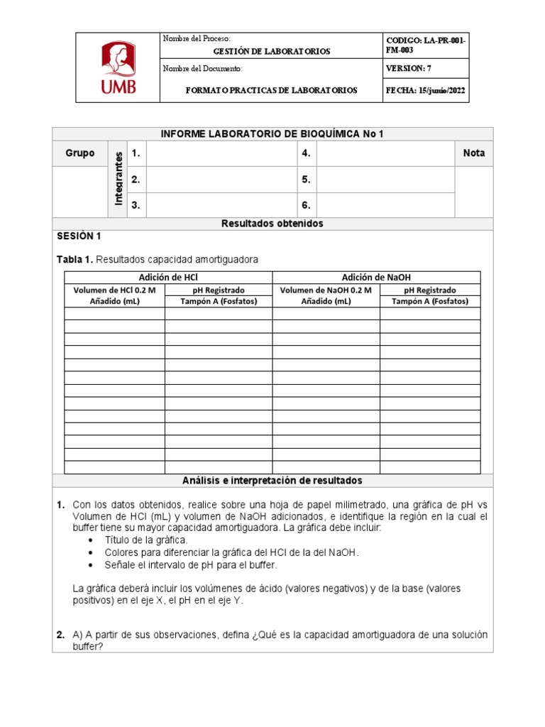 Informe - Guìa 1 - Soluciones Amortiguadoras - 232 | PDF | Tecnología