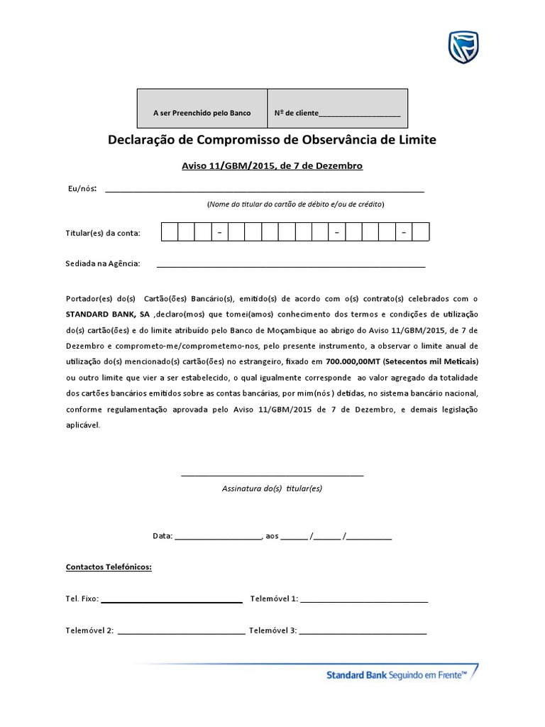 Declaração de Compromisso de Observância de Limite | PDF