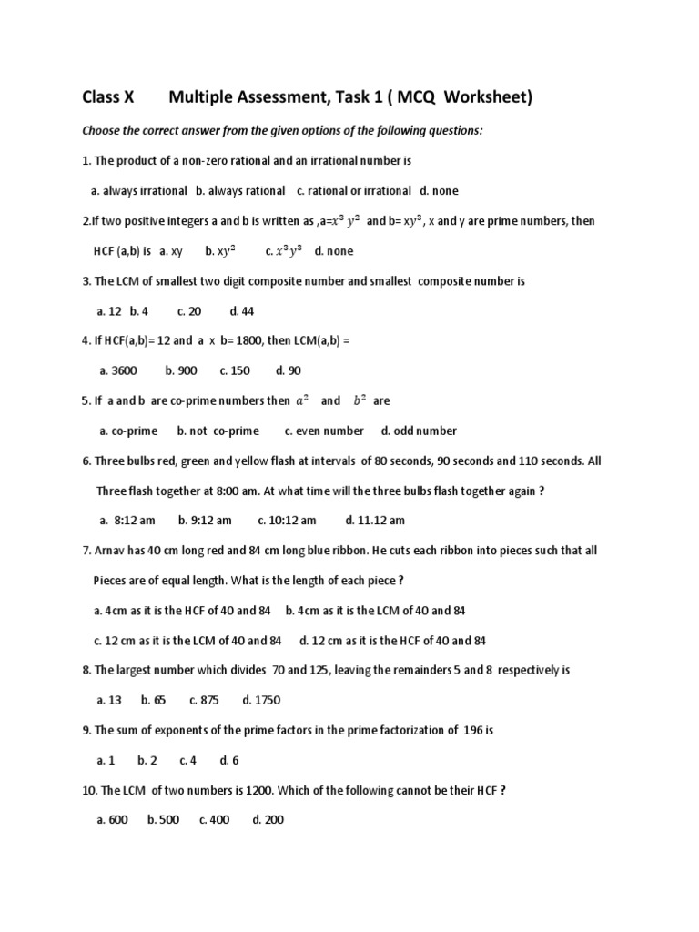 Class 10 2023 Maths Worksheet | PDF | Numbers | Rational Number