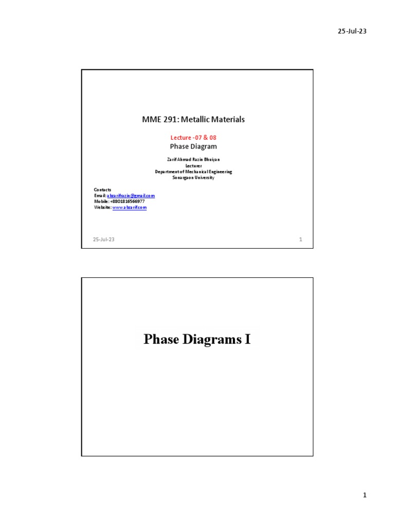 Lecture 07 08 Phase Diagram | PDF | Phase (Matter) | Phase Diagram