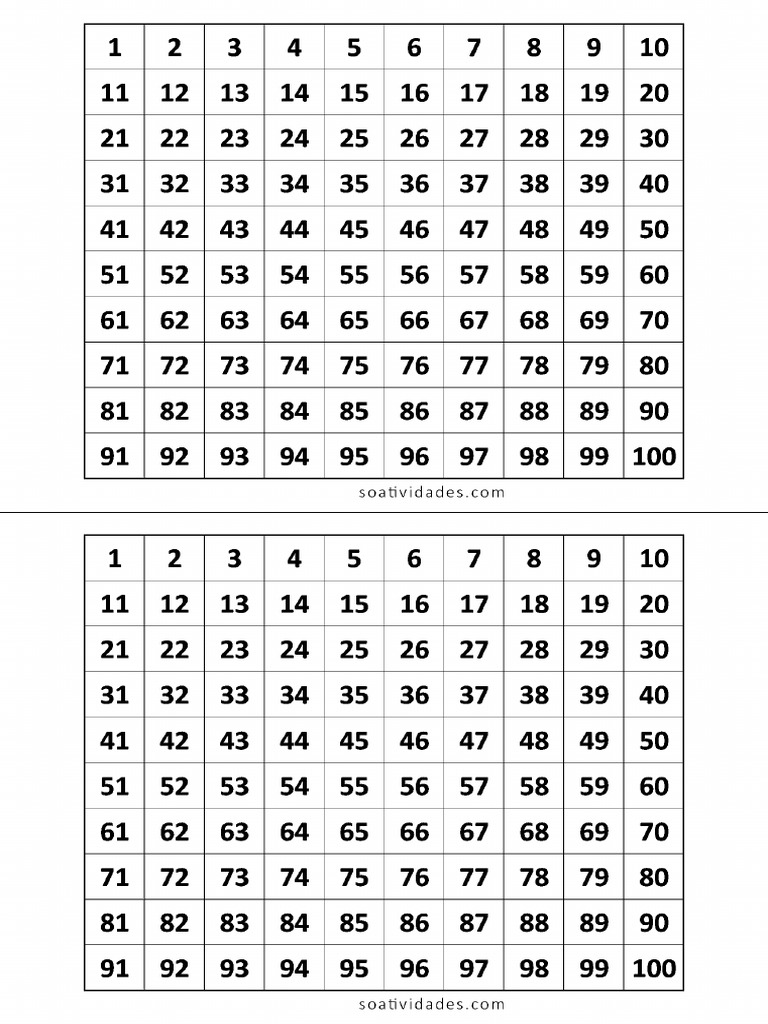 0004 Numerais 1a100 - 2 | PDF