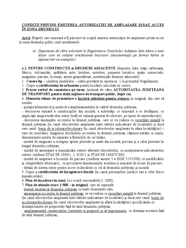 Conditii Emitere Autorizatie de Amplasare DJ 2 | PDF