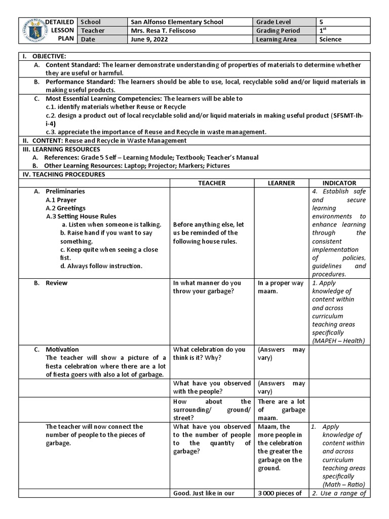 2022 Lesson Plan For Demo (Science 2) | PDF