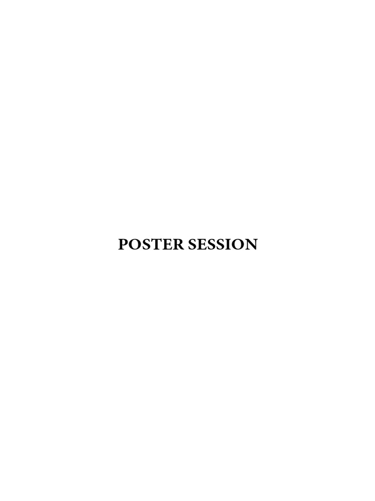 Poster Session | PDF | Walden | Sensitivity And Specificity