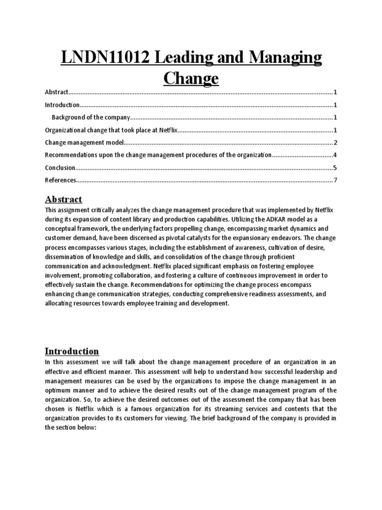 Netflix Change Management | PDF