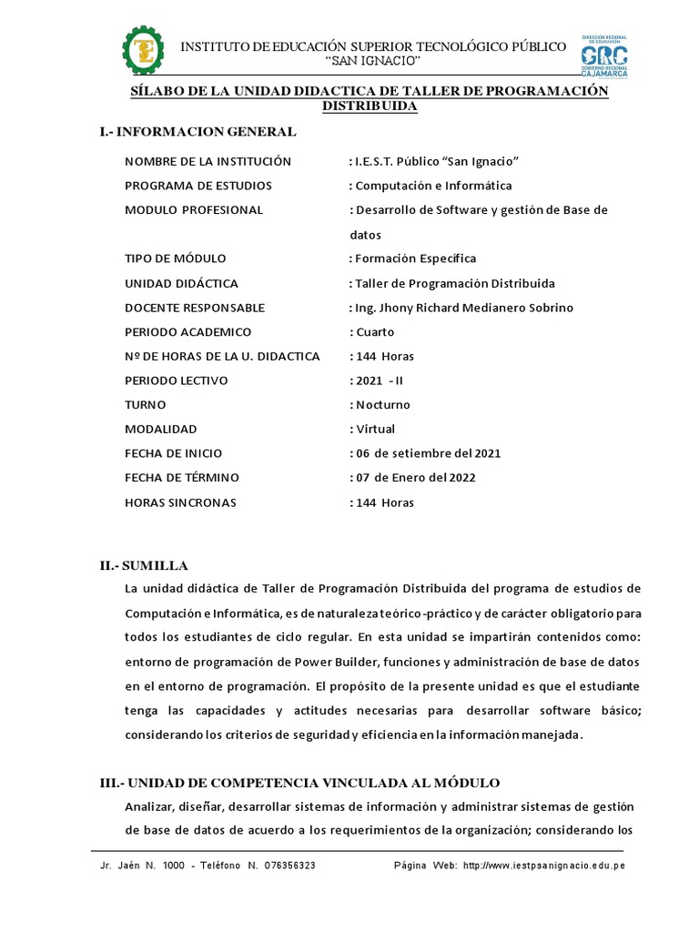 Taller de Programación Distribuida | PDF | SQL | Evaluación