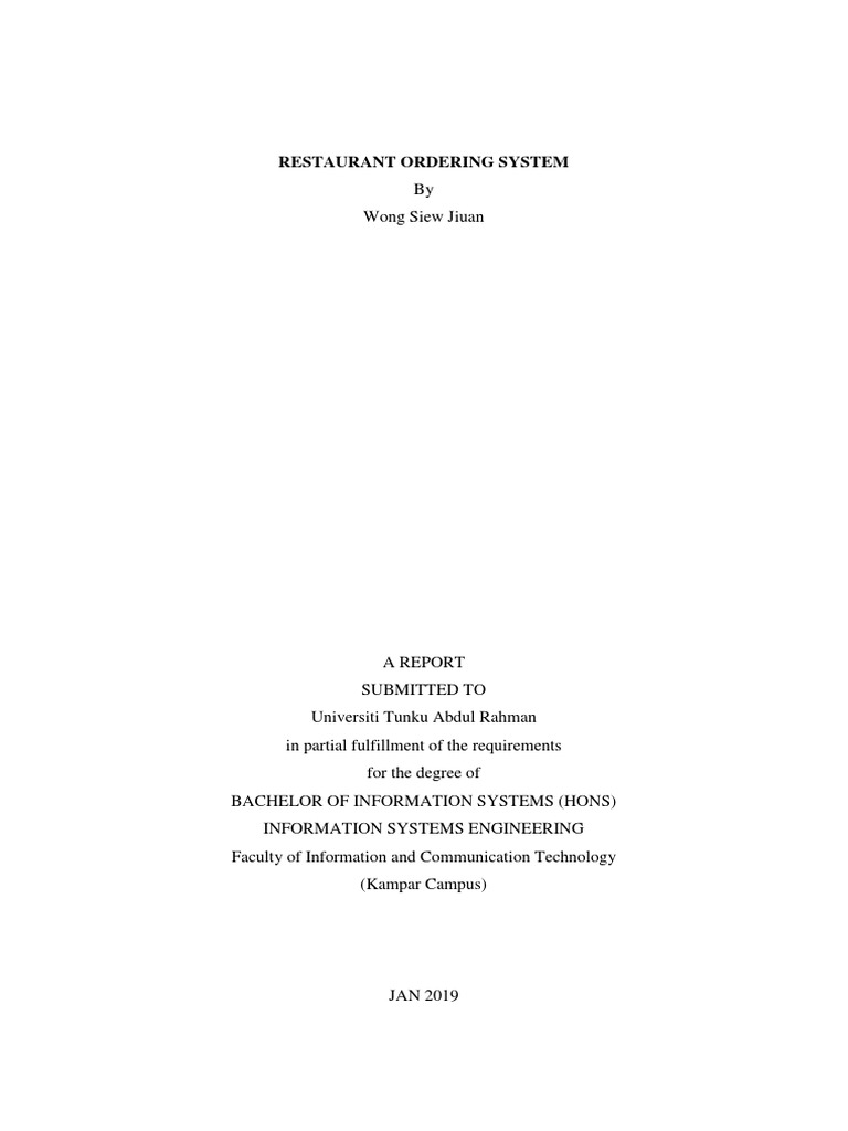 Contoh Laporan Food Ordering | PDF