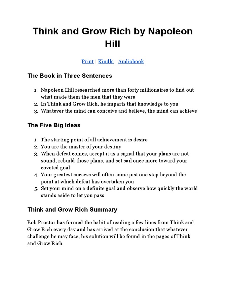 Think and Grow Rich by Napoleon Hill | PDF | Thought | Knowledge