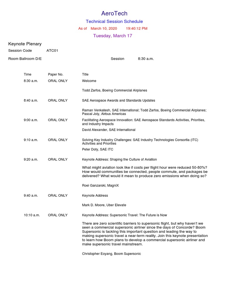 2020 SAE Aerotech Conference, Pasadena, CA | PDF