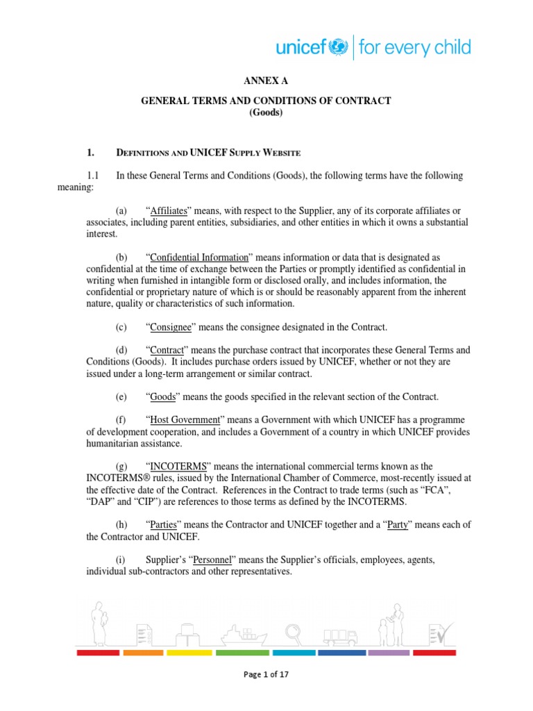 Annex A - General Terms and Conditions of Contract | PDF | Liability ...