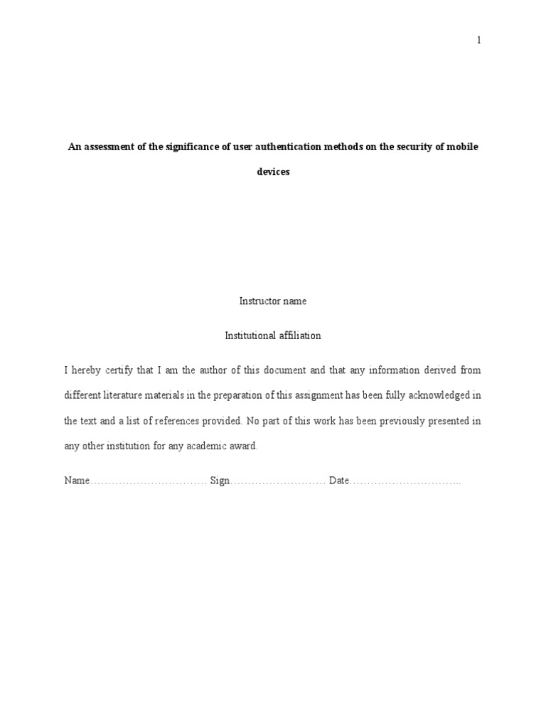 Final Research Topic - Edited | PDF | Authentication | Security