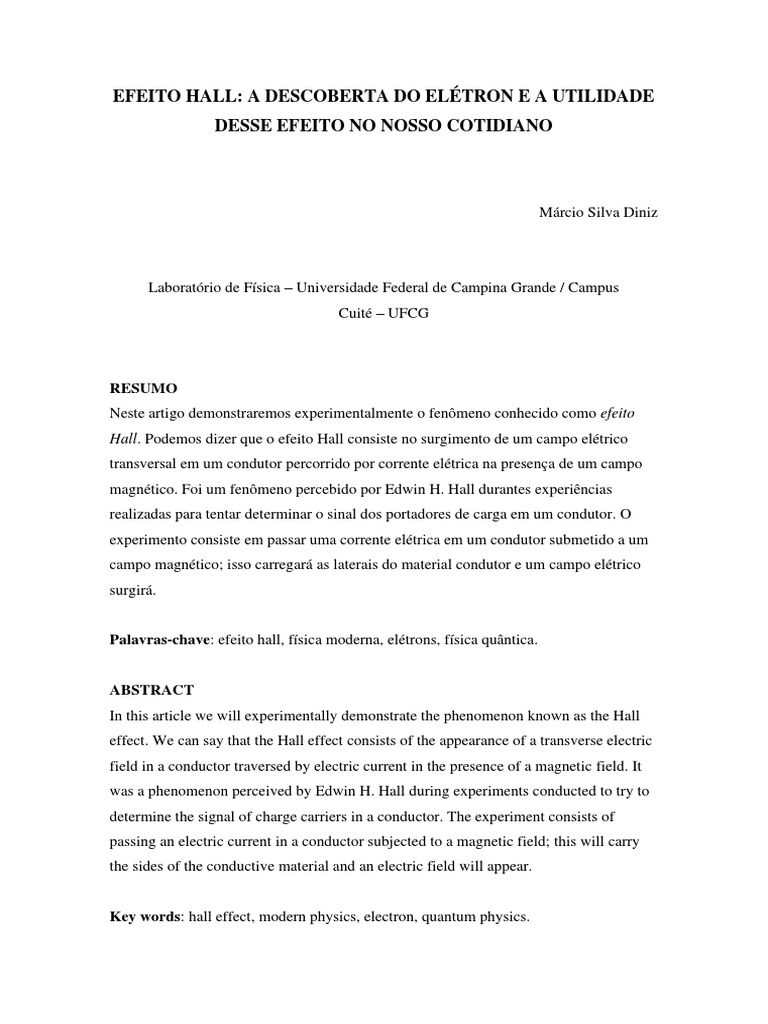 Artigo 02 - Efeito Hall | PDF