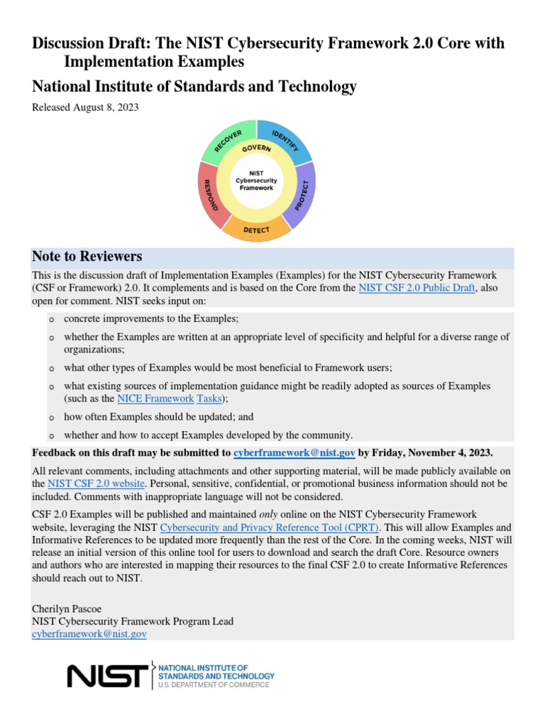 NIST Cybersecurity Framework 2.0 Final Draft | PDF | Computer Security | Security