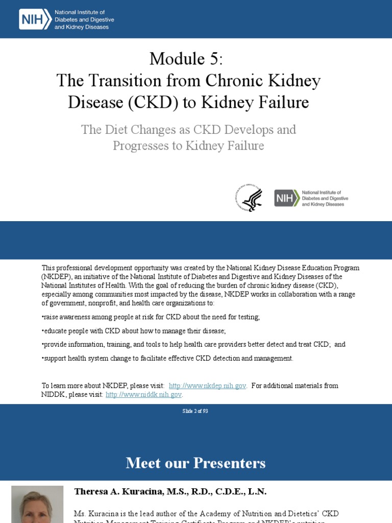 Diet Module 5 - 2019 | PDF | Chronic Kidney Disease | Nephrology