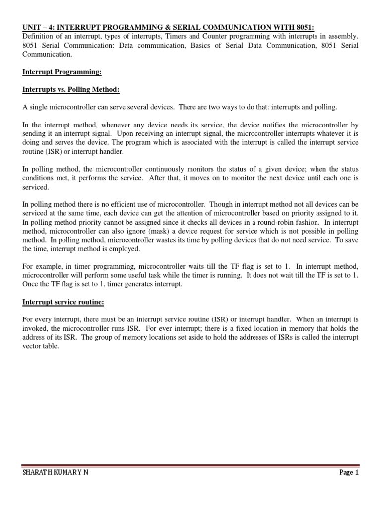 8051 Interrupts & Serial Communication Guide | PDF