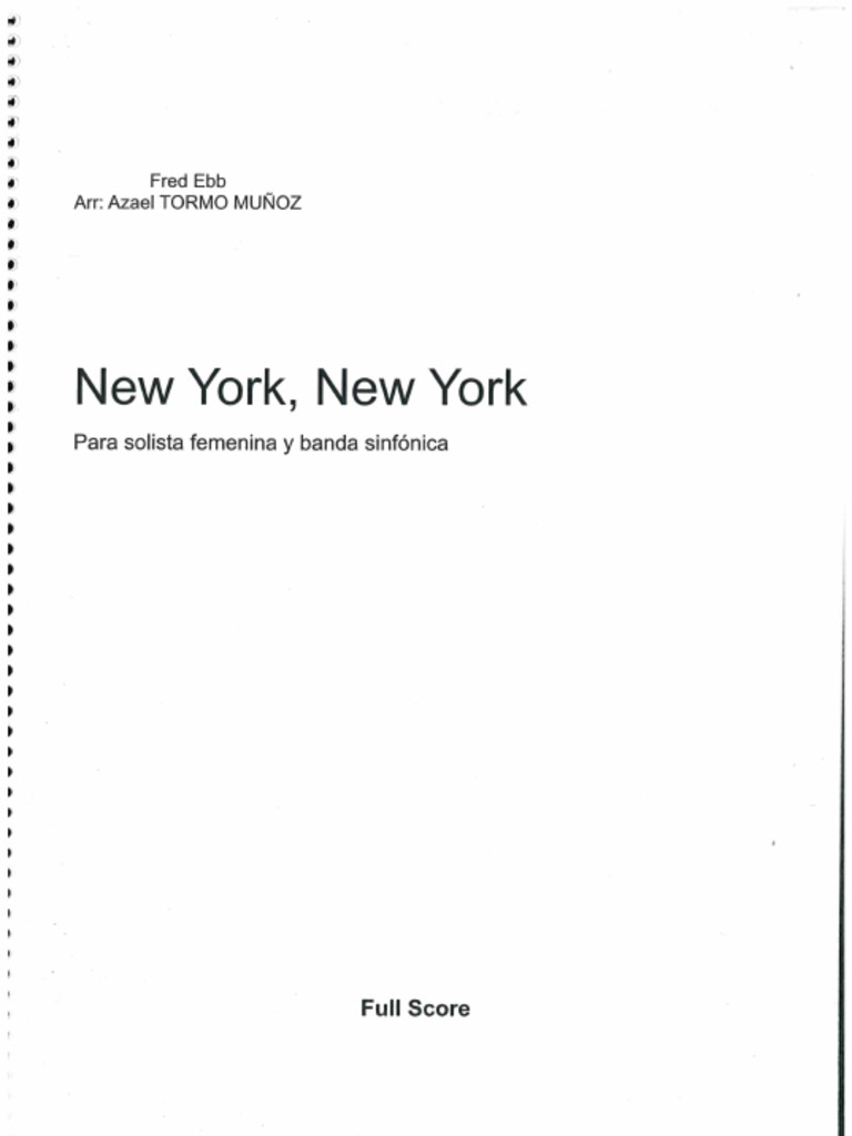 Partitura New York, New York | PDF