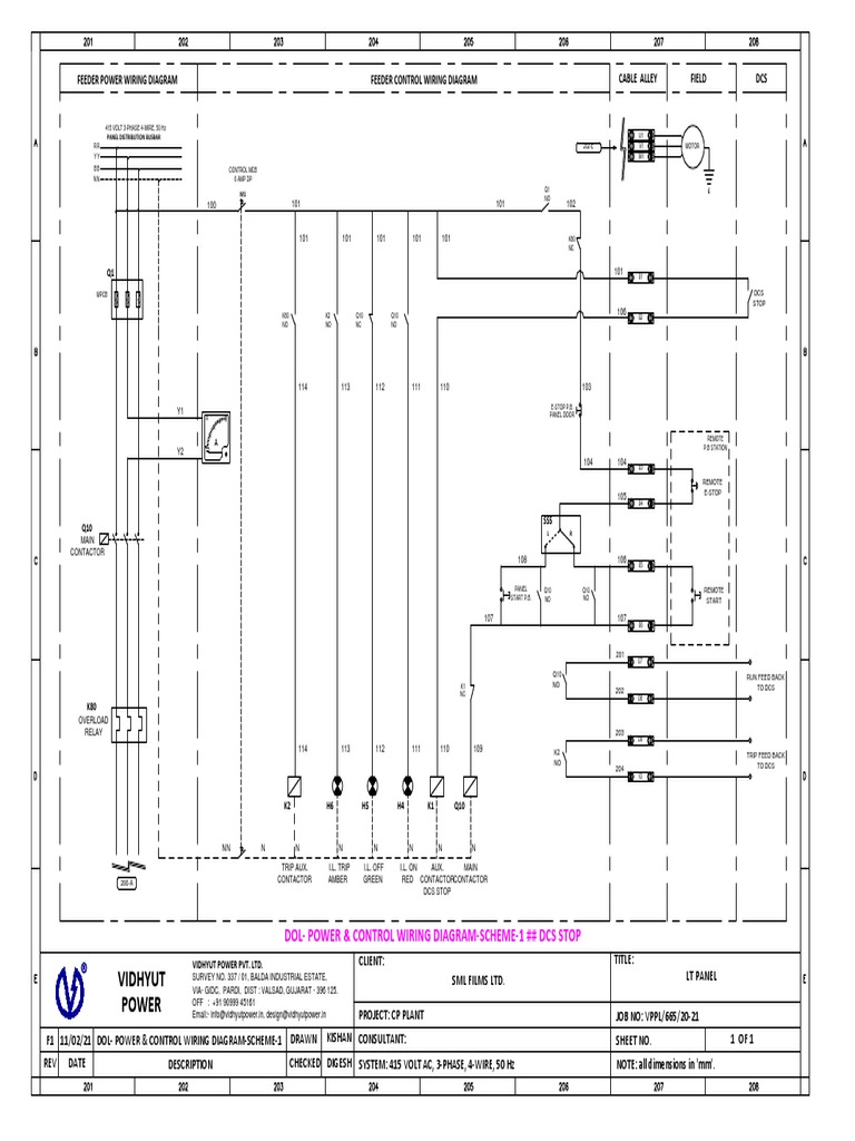 Dol - Power & Control Wiring Diagram-Scheme-1 ## DCS Stop | PDF ...