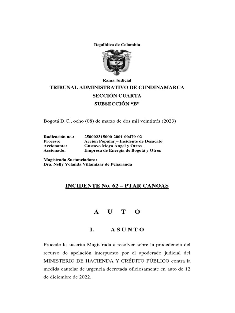 0207 Auto 8 Marzo 2023 | PDF | Bogotá | Mandato