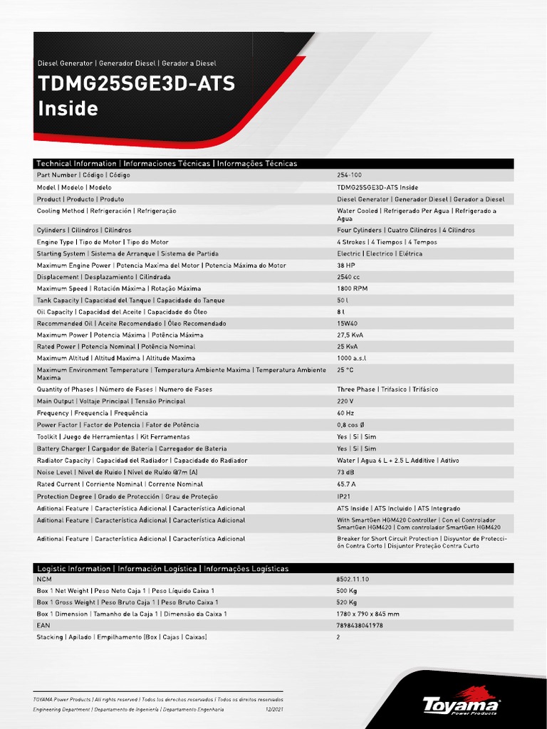 Ty - 254-100 - Tdmg25sge3d-Ats Inside - DS - M | PDF