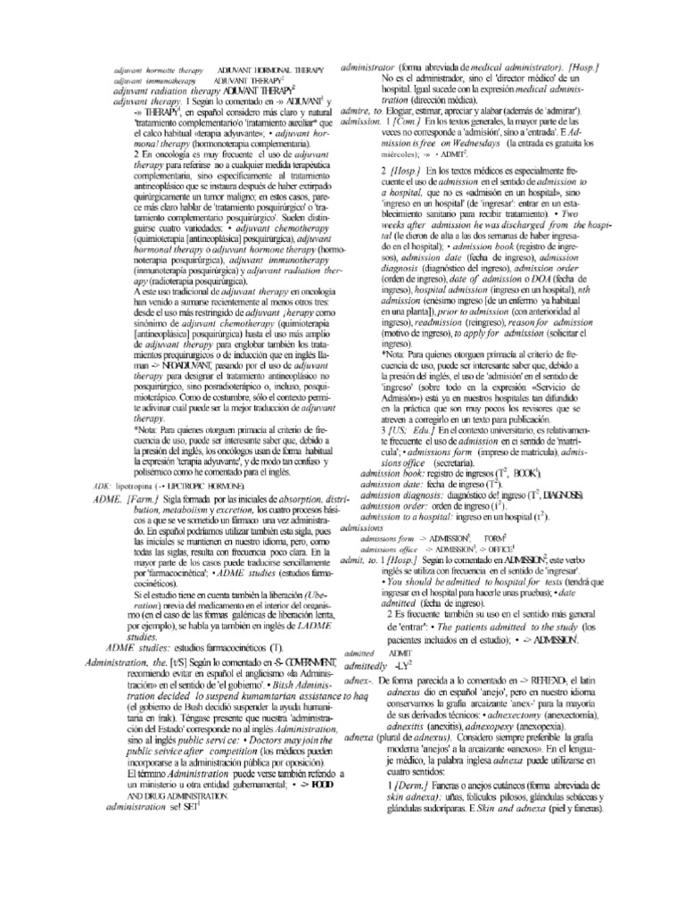 Diccionario Médico Esp Ing A8 | PDF