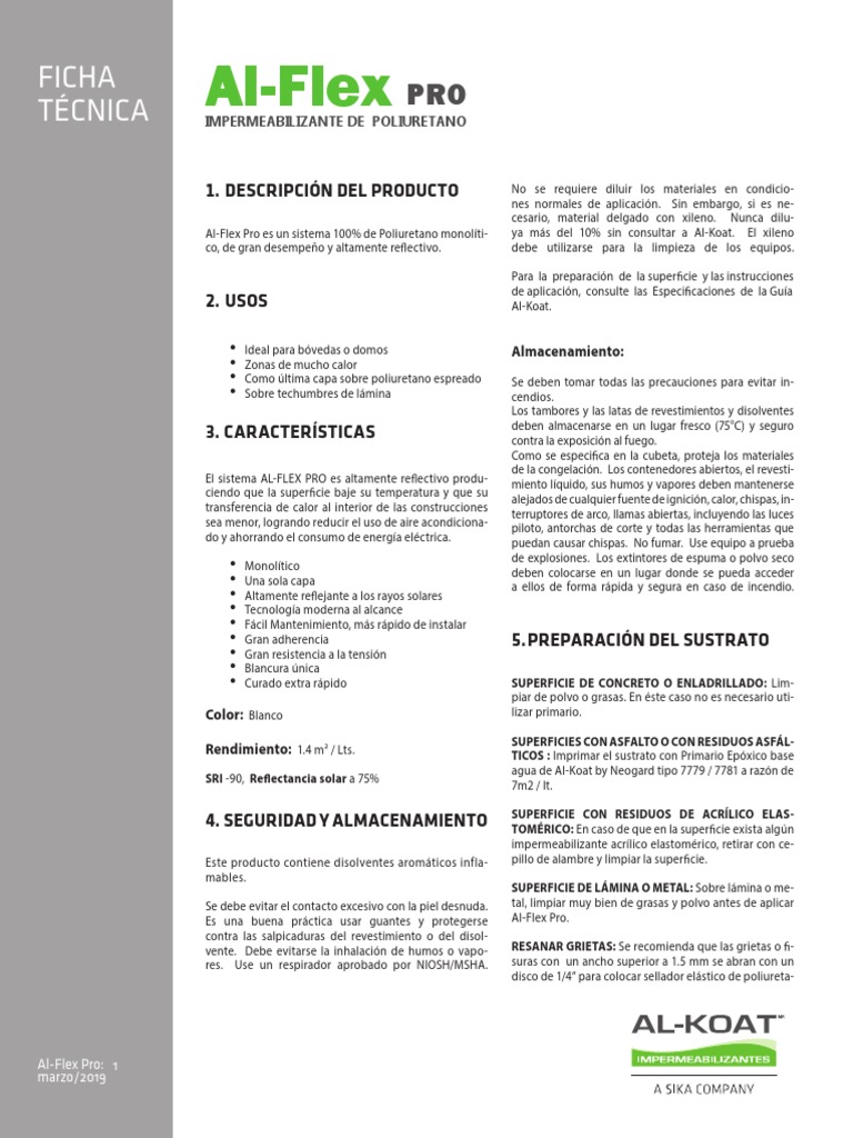 Al Flex Pro | PDF | Calor | Poliuretano