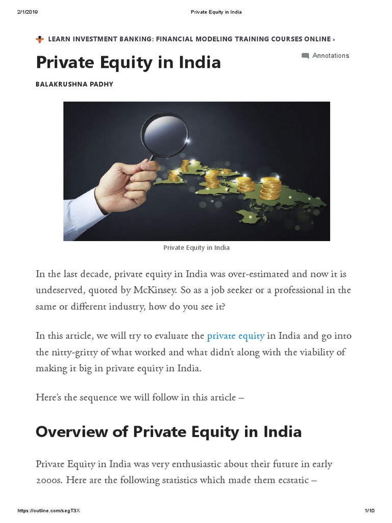 Private Equity in India | PDF | Private Equity | Venture Capital