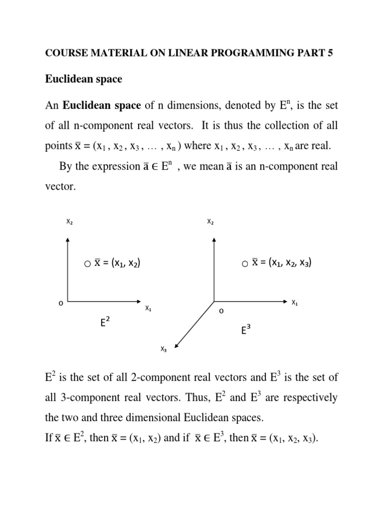 Course Material On Linear Programming Part 5 | PDF | Basis (Linear Algebra) | Vector Space