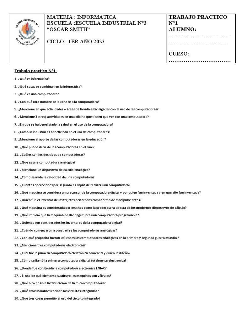 Trabajo Practico N°1 | PDF