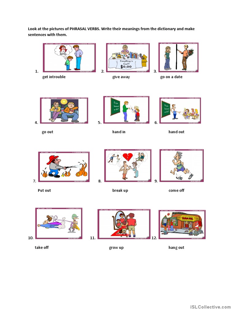 Illustrated Phrasal Verbs for Kids | PDF