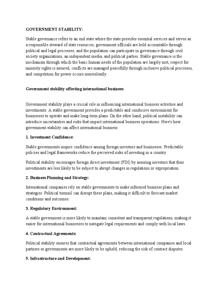 Government Stability | PDF