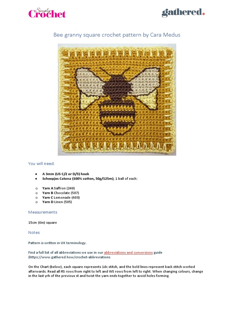 Bee Granny Square 4bbdb6b | PDF | Home & Garden