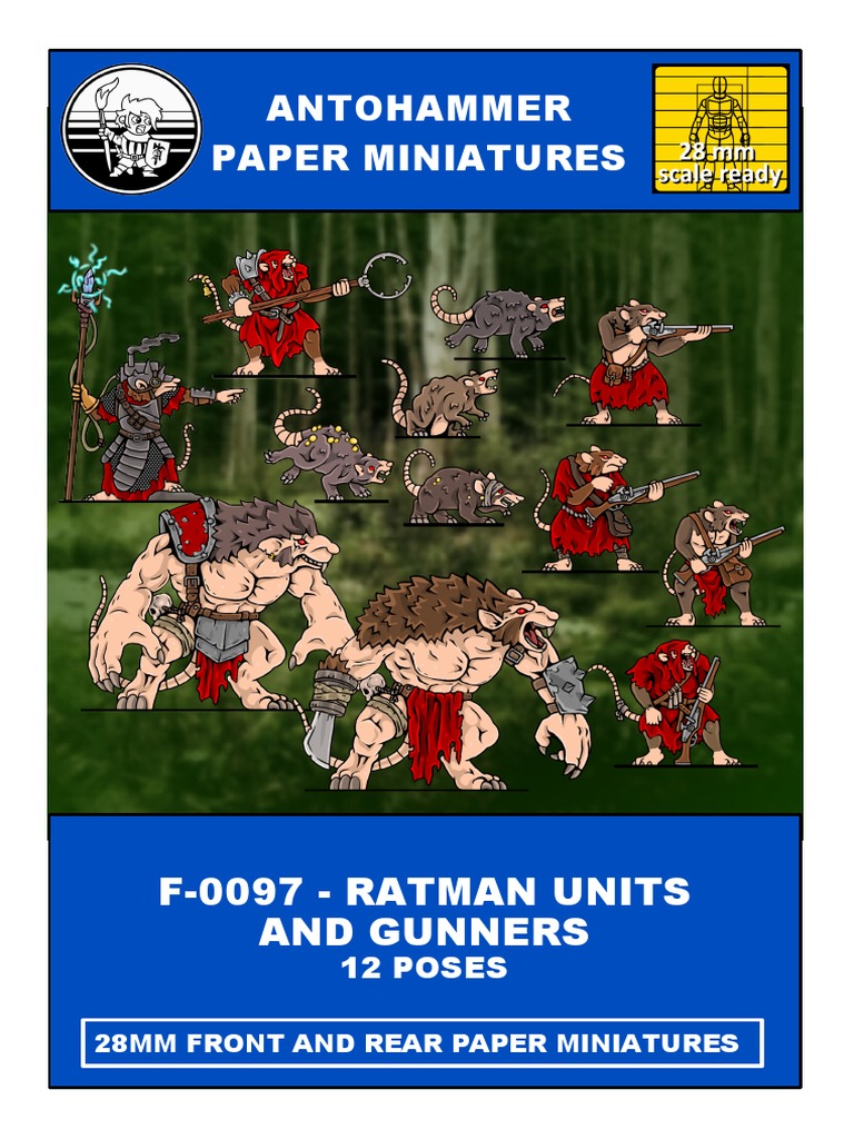 28mm Ratman Paper Miniatures Set | PDF