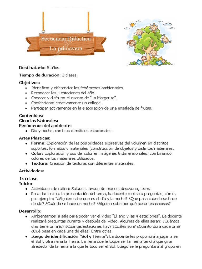 Actividades Primaverales para Niñas | PDF