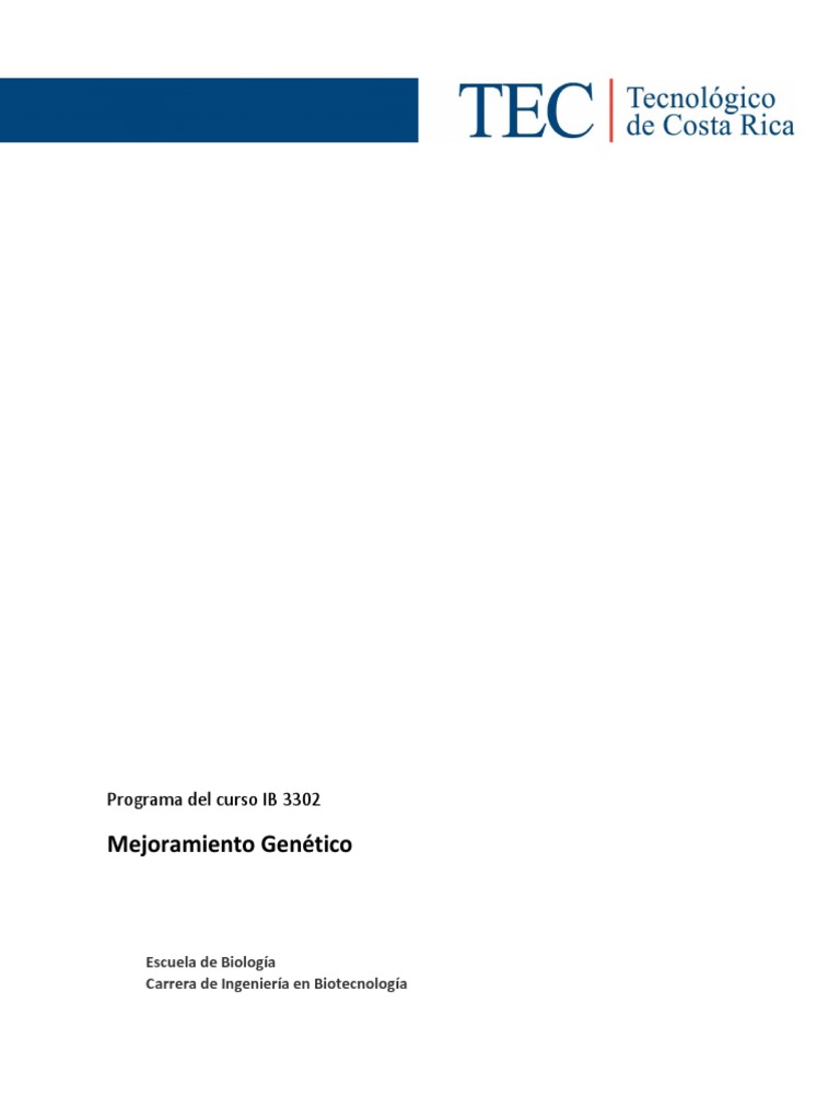 Programa Mejoramiento Genético 2020 | PDF