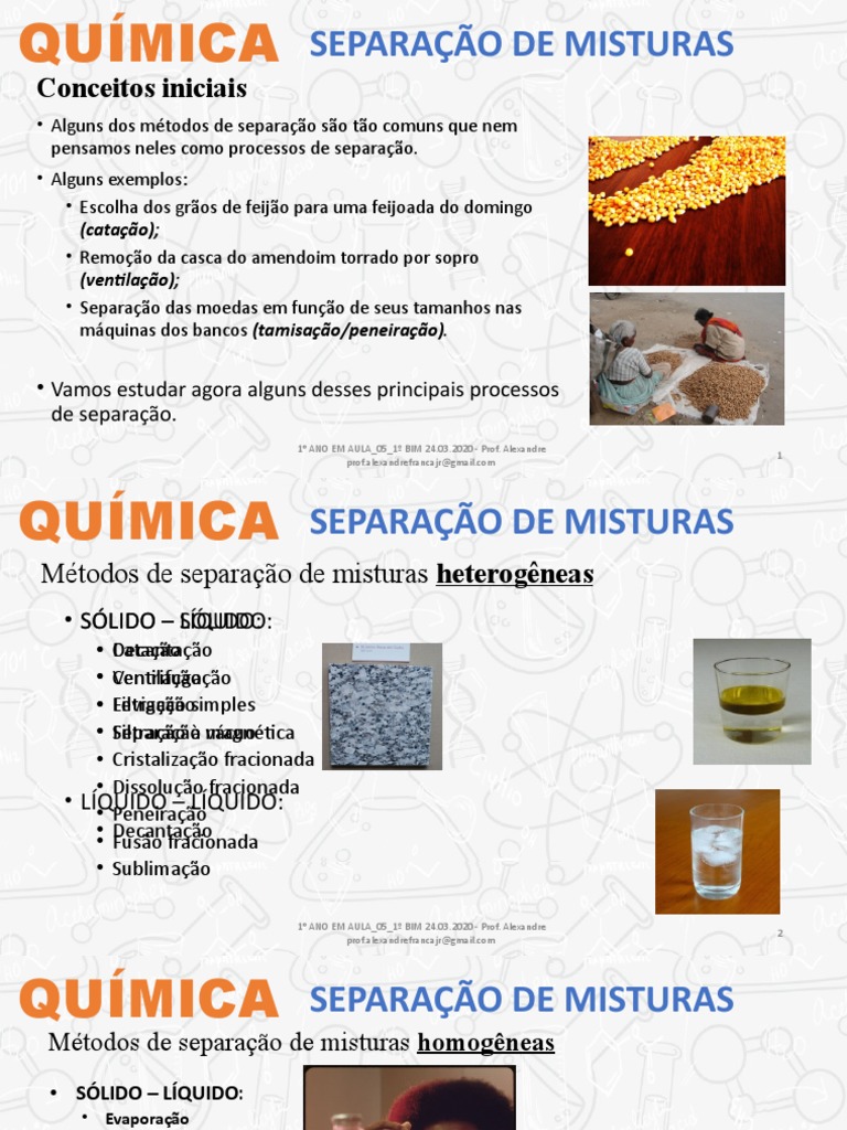 03_separação de Misturas | PDF | Destilação | Mistura