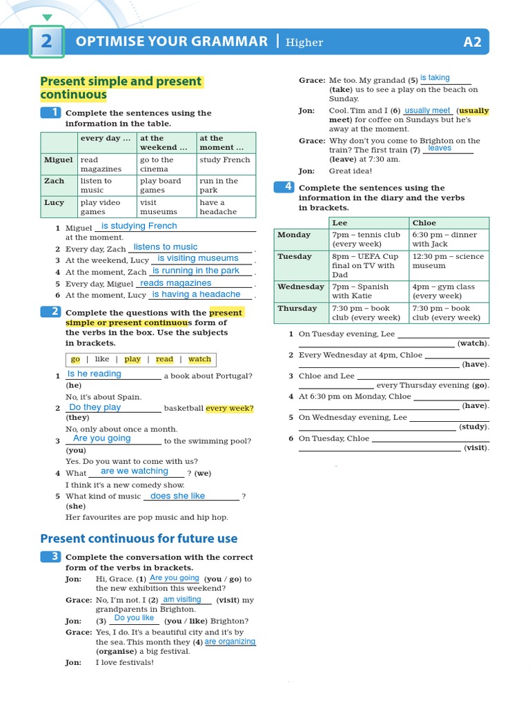 Grammar Practice - Unit 2 | PDF | Linguistics